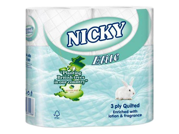 Nicky Elite 3ply Luxury Toilet Tissue x 40 Rolls - Quest hygiene products